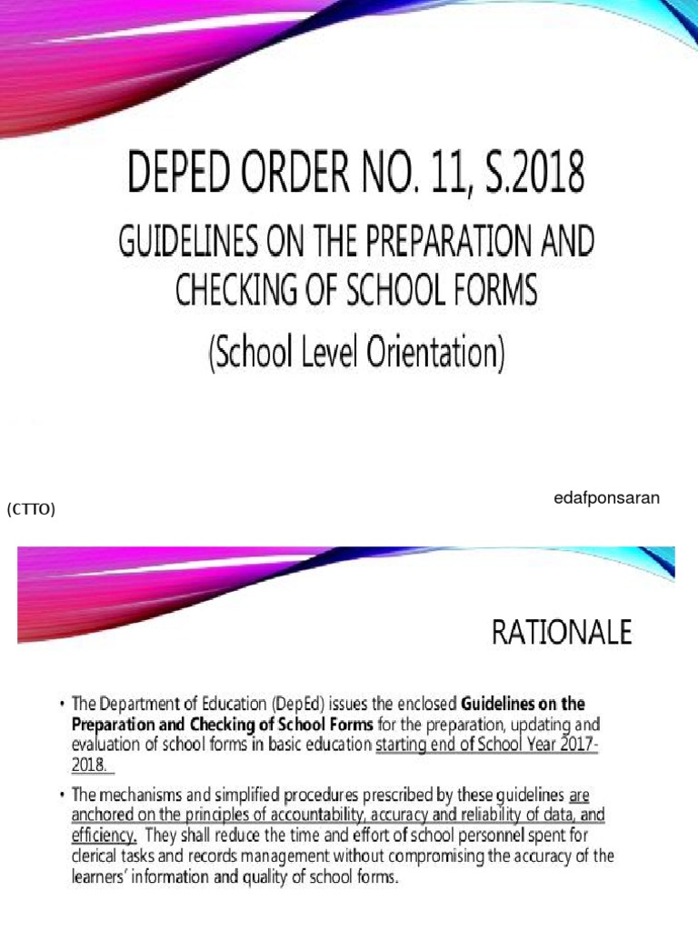 Checking of School Forms Guide SCHOOL LEVEL | PDF