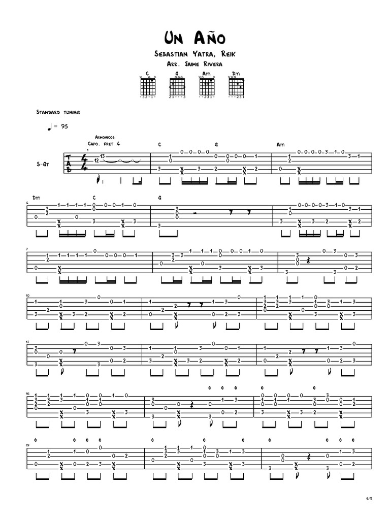 Un Año Fingerstyle Tab | PDF | Competiciones de juegos de mesa | Ajedrez