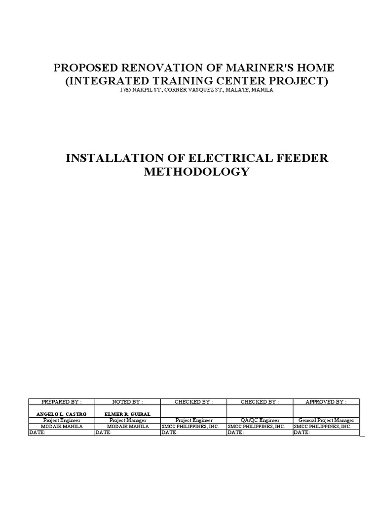 Electrical Feeder Installation Guide | PDF | Safety | Pipe (Fluid ...