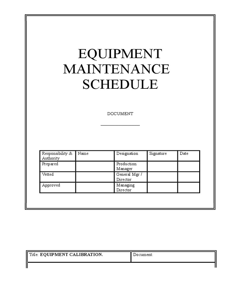 Maintenance Schedule Format | Download Free PDF | Bearing (Mechanical ...