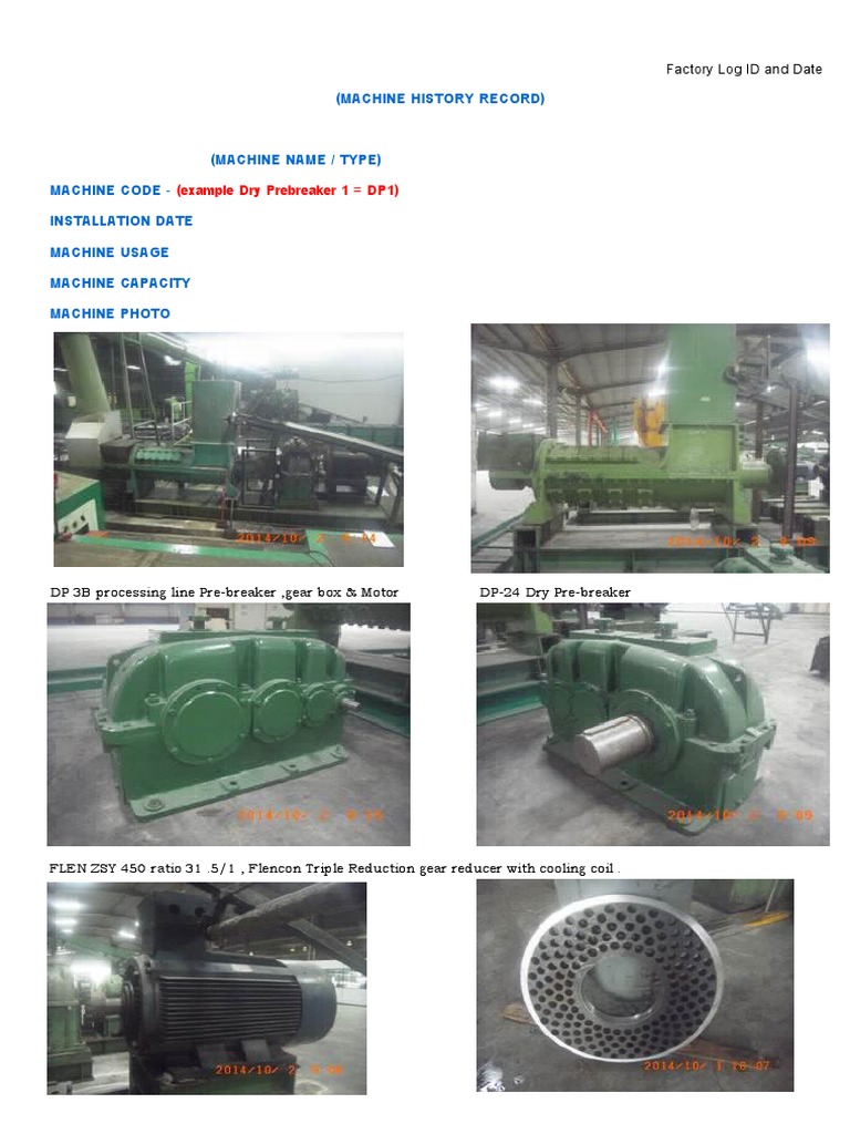 Machine Logbook Example | PDF