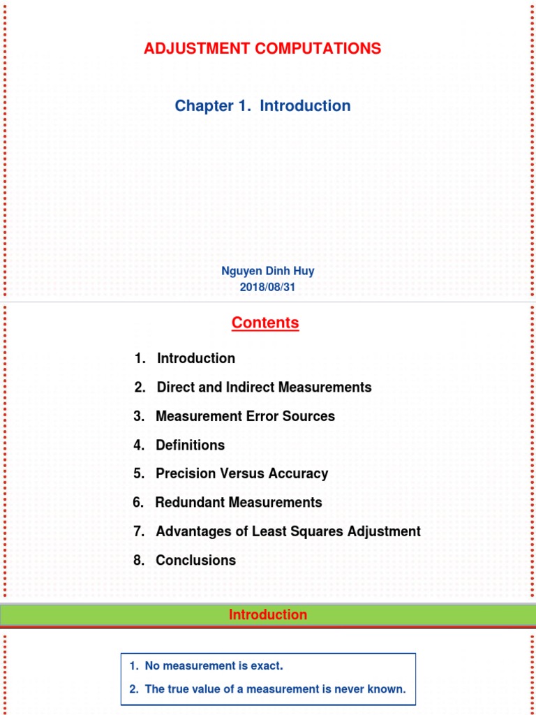 Adjustment Computations Chaper 1 | Download Free PDF | Observational ... Adjustment Computations Chaper 1 | Download Free PDF | Observational ...