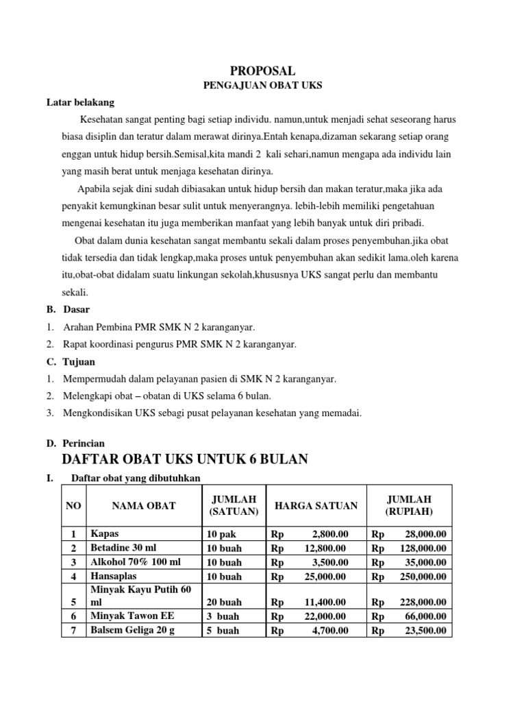 Proposal Pengadaan Obat | PDF