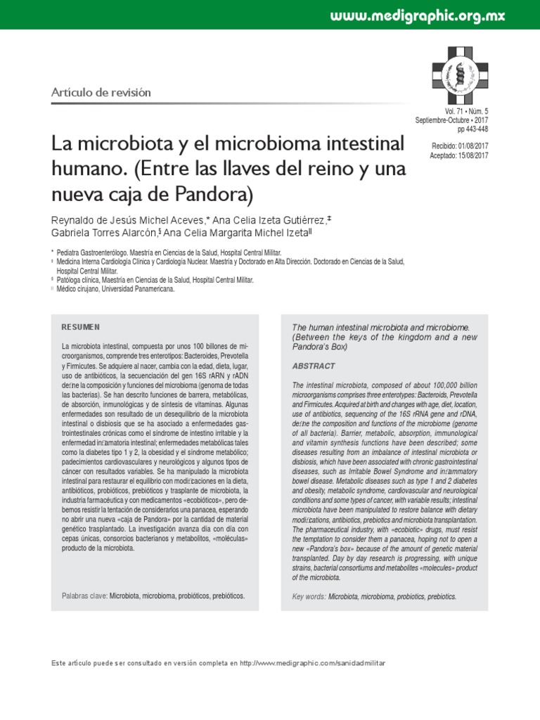 La Microbiota y El Microbioma Intestinal Humano | PDF | Tripa flora ...