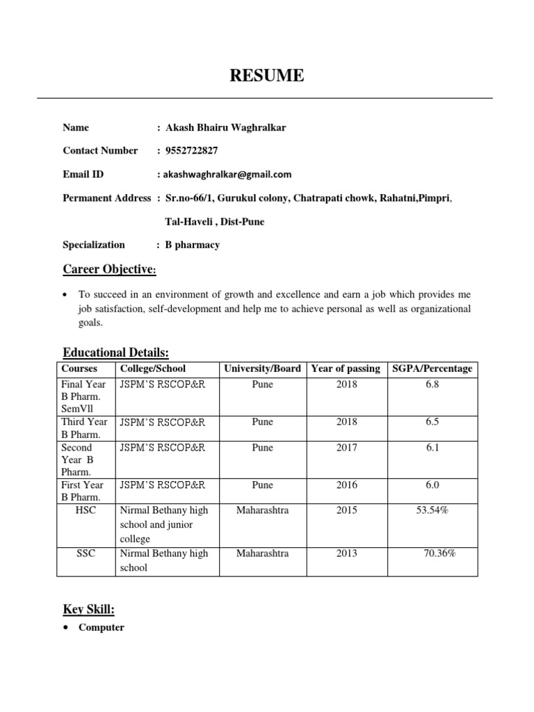Akash Resume | PDF | Behavior Modification | Cognition