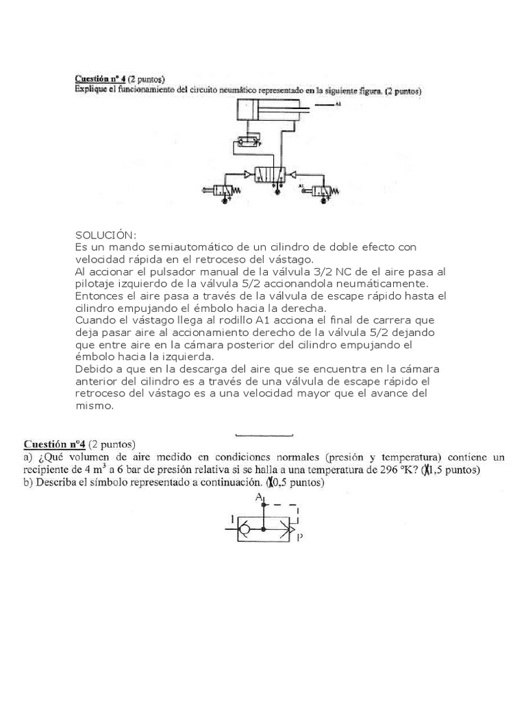 Ejercicios Neumatica 4ºeso | PDF | Neumática | Ingeniería mecánica