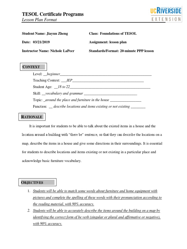 Revised There Be Lesson Plan | PDF | Lesson Plan | English Language