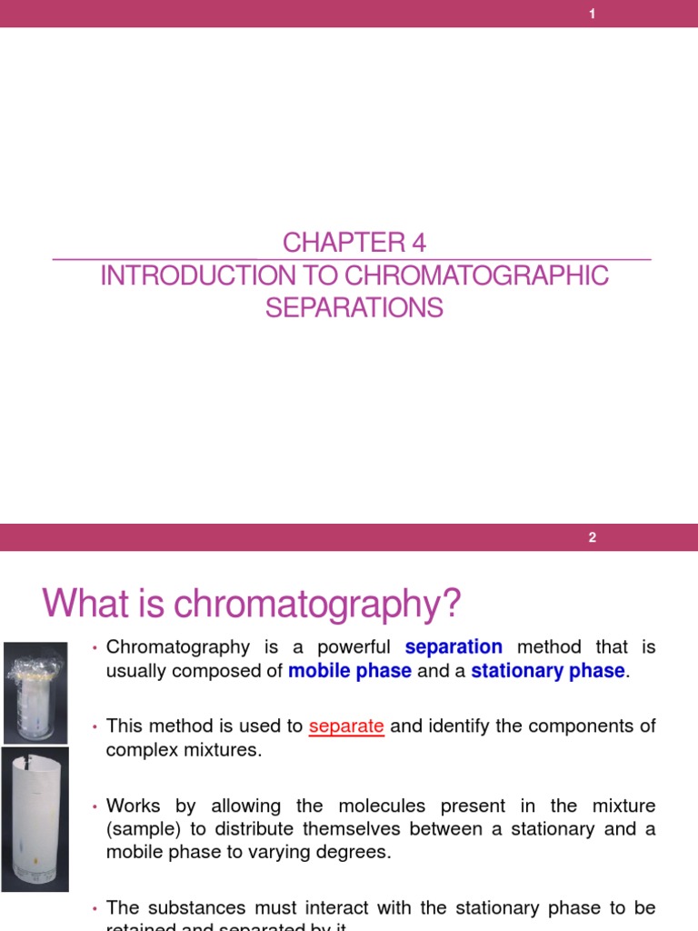 CHAPTER 4 Introduction To Chromatography | PDF | Chromatography | Elution
