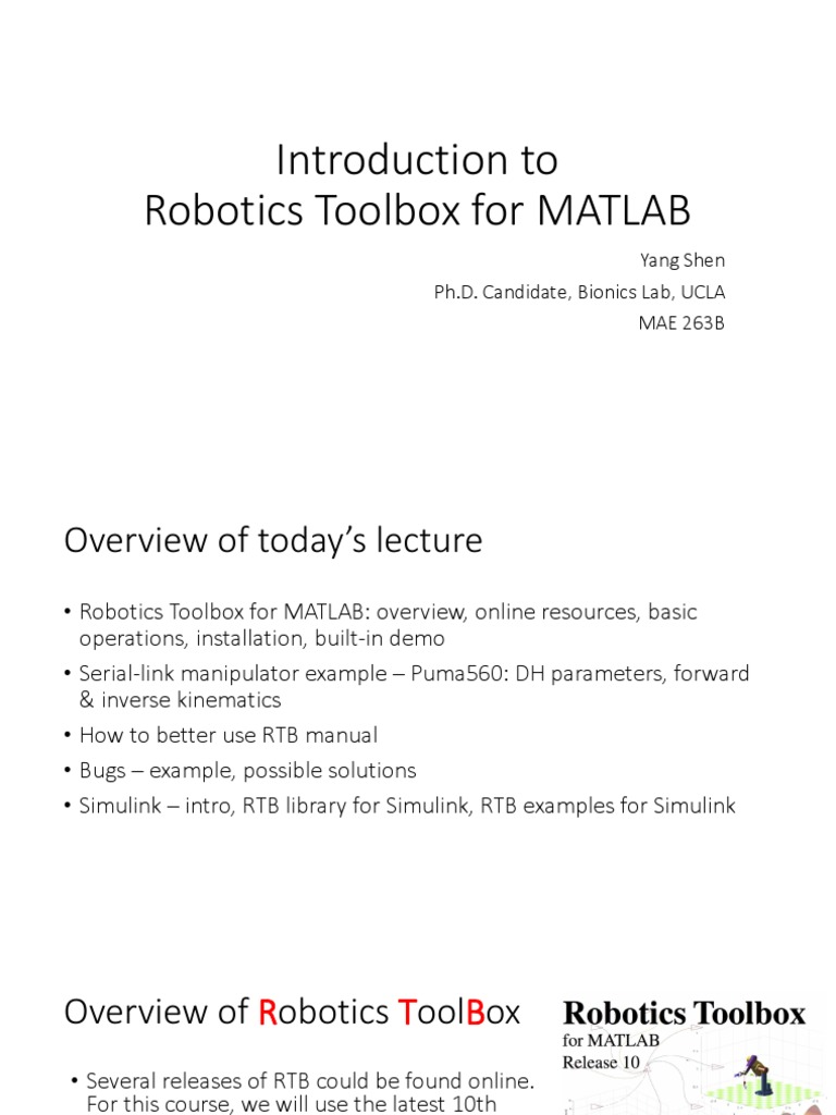 RTB Matlab Intro | PDF