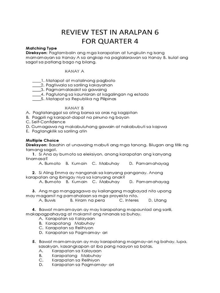 Review Test | PDF