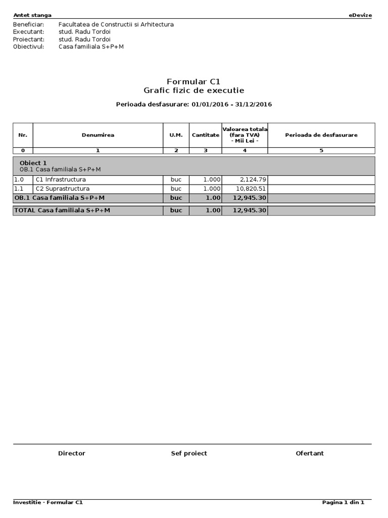 C1 Grafic Executie | PDF