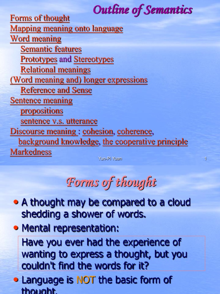 Semantics | PDF | Sentence (Linguistics) | Proposition