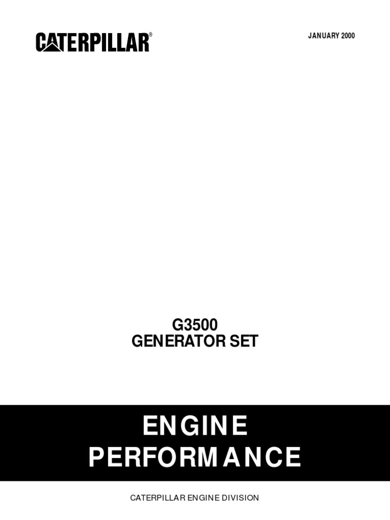 Engine Performance: G3500 Generator Set | PDF | Engines | Combustion