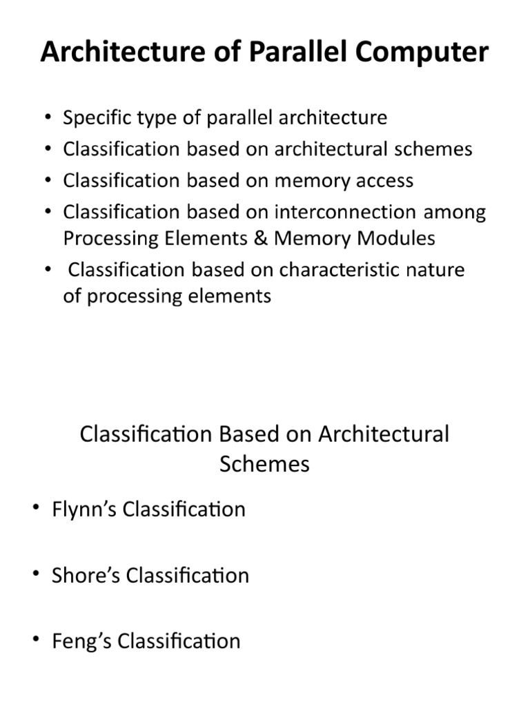 Parallel Computer Architectures Classified | PDF | Parallel Computing | Central Processing Unit