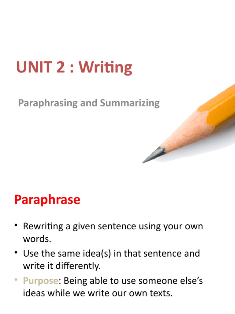 Paraphrasing and Summarizing | PDF