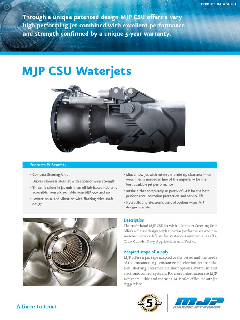 MJP Waterjet Spec Sheet | PDF | Litre | Manufactured Goods