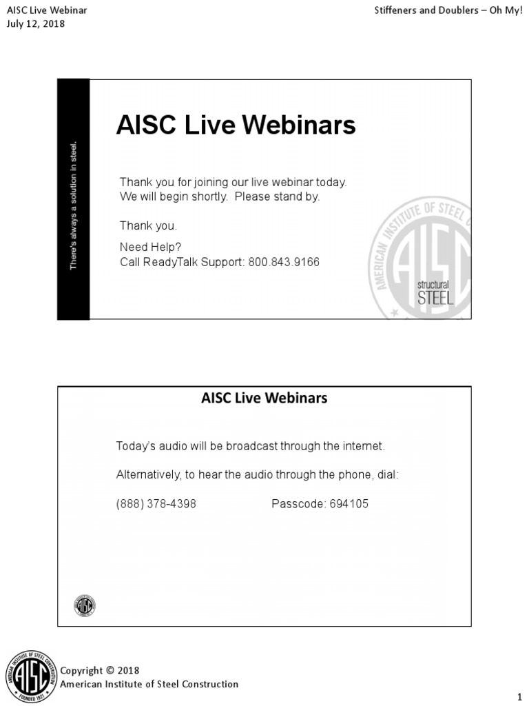 Stiffeners and Doublers Handout - 2per PDF | PDF | Structural Steel ...