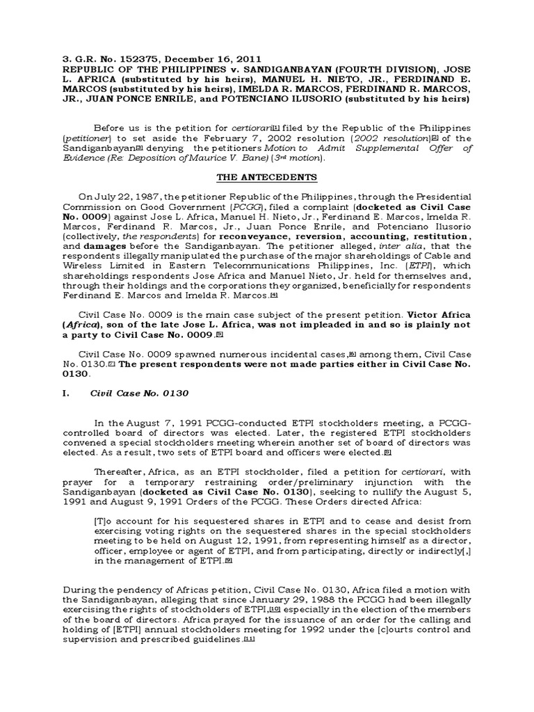 RP v. Sandiganbayan - Case | PDF | Deposition (Law) | Judgment (Law)