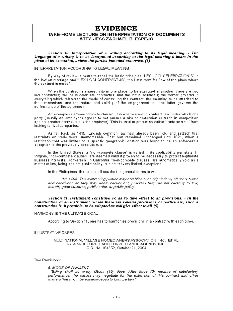 Evidence Notes - Interpretation of Documents | PDF | Lease | Social ...
