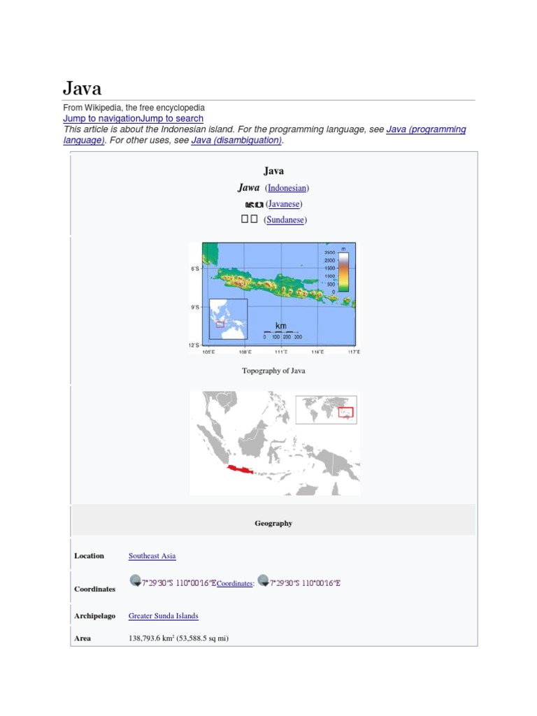 Jump To Navigationjump To Search | PDF | Java | Indonesia