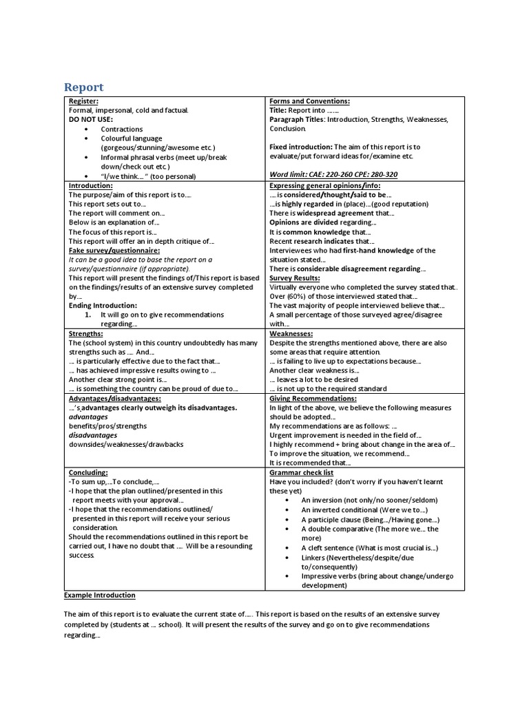 Report Language and Checklist | PDF | Semantics | Cognitive Science