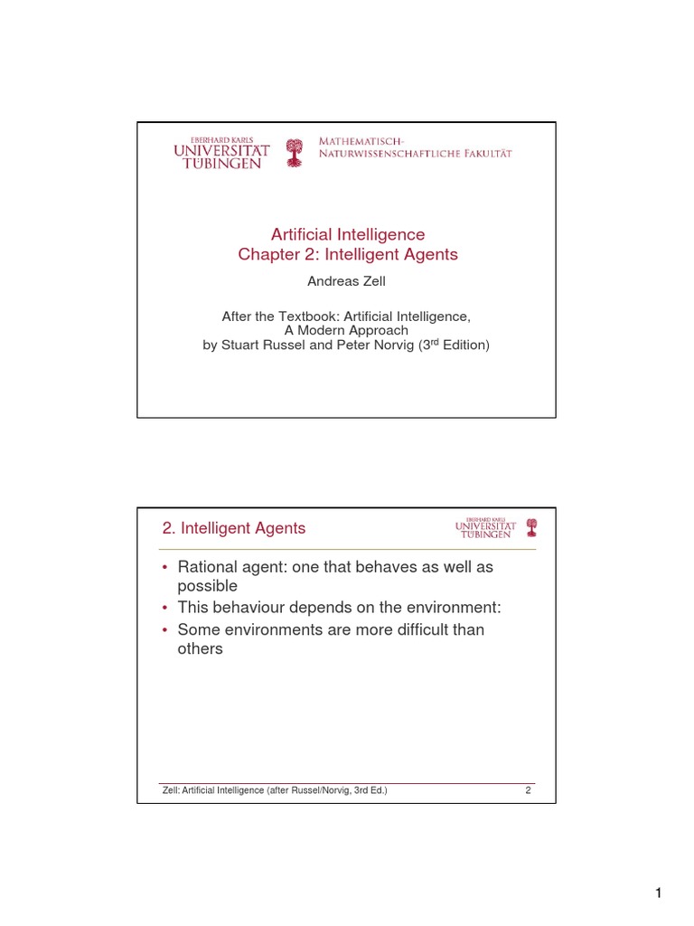 Artificial Intelligence Chapter 2: Intelligent Agents | PDF | Machine ...
