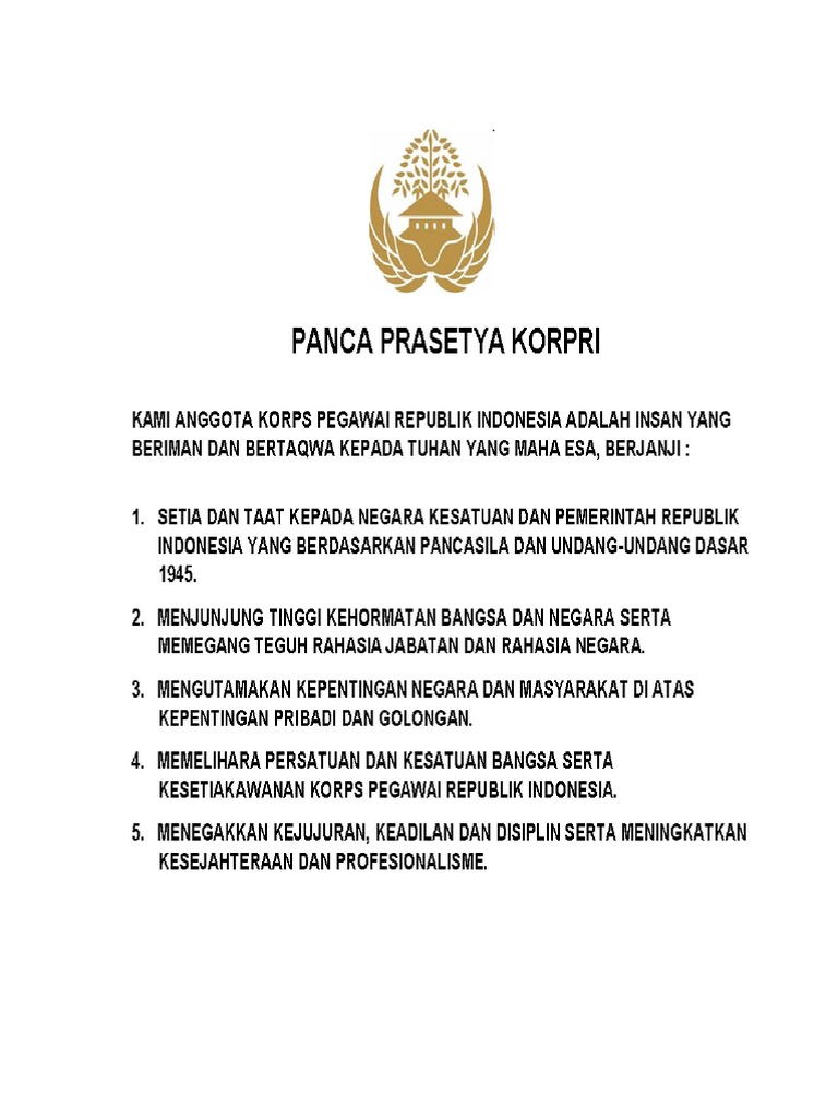 Panca Prasetya KORPRI | PDF