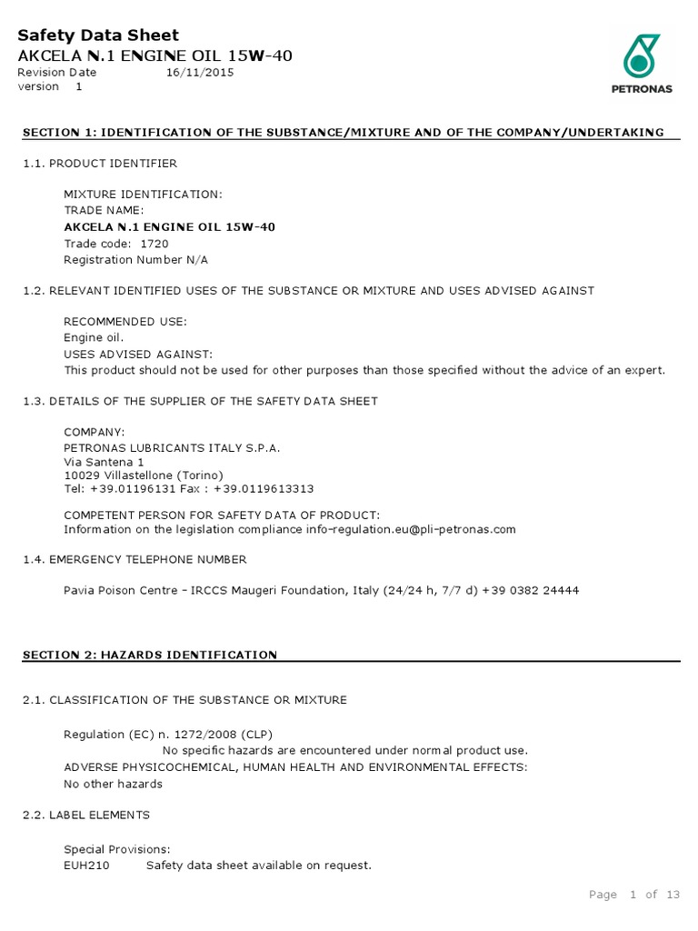 Msds - Cat Elc (Extended Life Coolant) Premix 50 - 50 With Embitterment ...