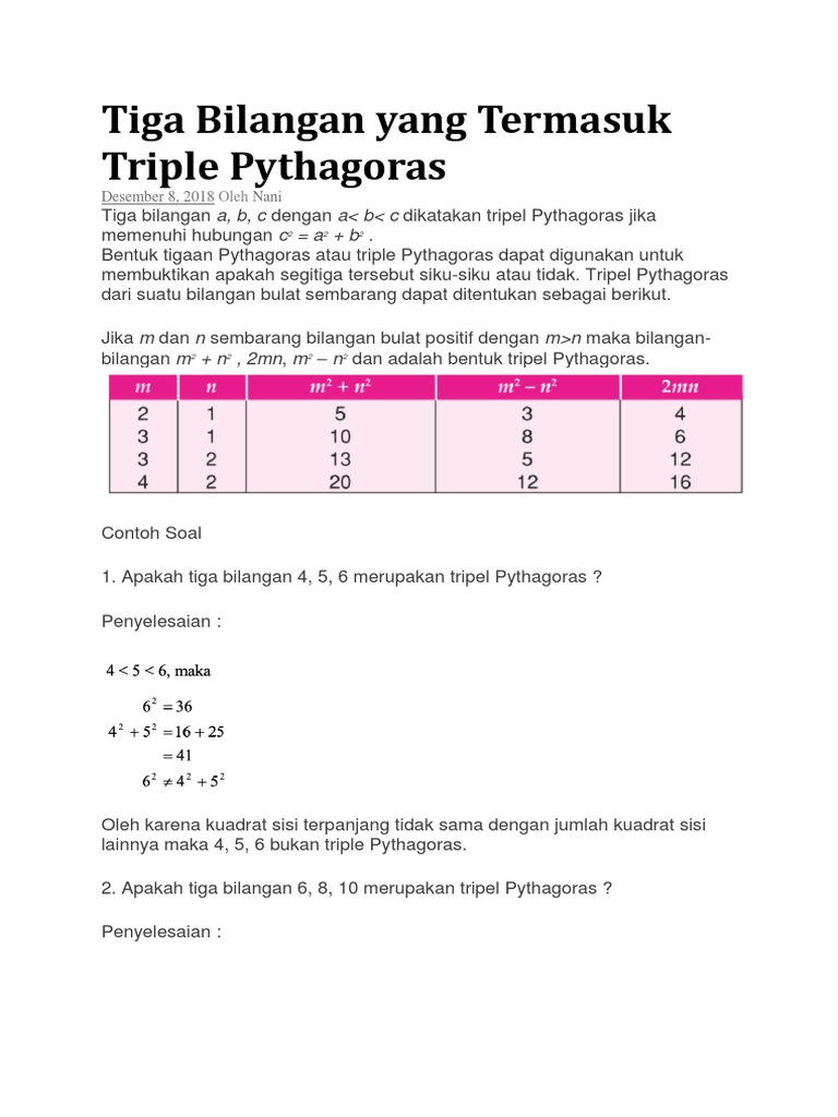 Triple Pythagoras | PDF