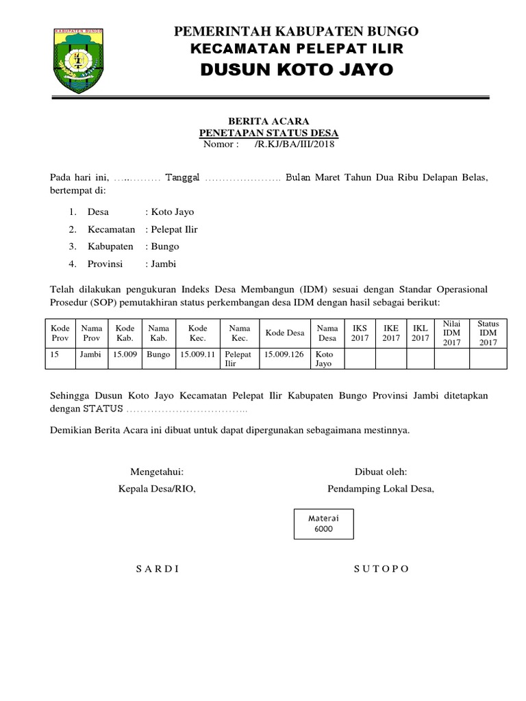Berita Acar Pemutakhiran Idm | PDF