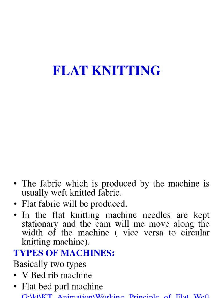 Flat Bed Knitting Machine