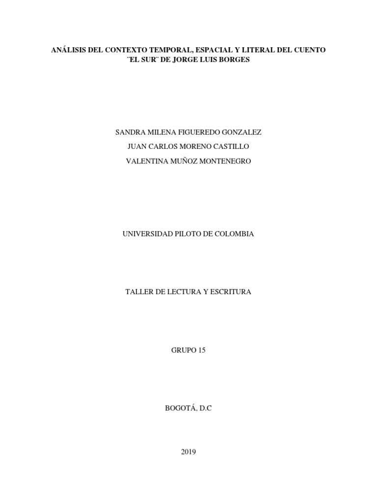 Análisis de "El Sur" de Borges | PDF | Buenos Aires | Argentina