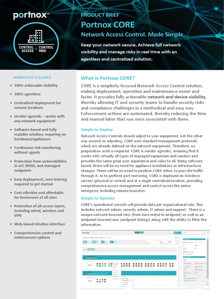 Portnox CORE PB v3 Web | PDF | Computer Network | Computer Security