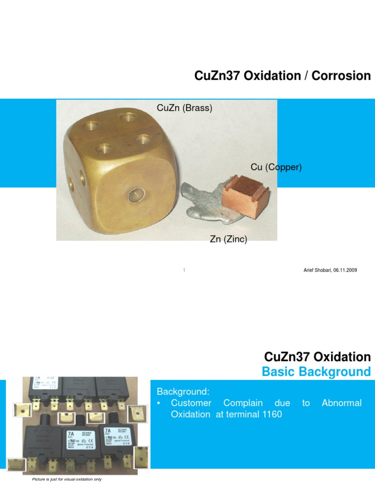 CuZn37 Oxidation and Corrosion Analysis | PDF | Zinc | Copper
