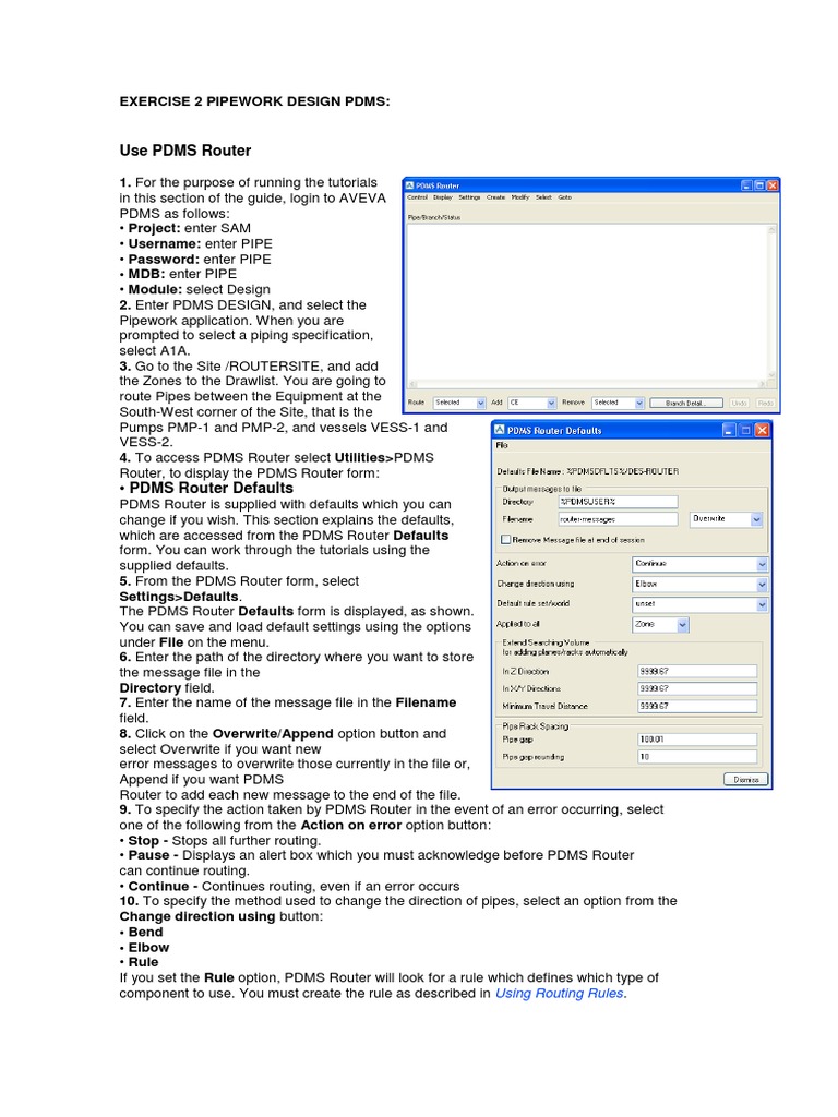 Exercise 2pipework Design Pdms PDF | PDF | Router (Computing) | Computing