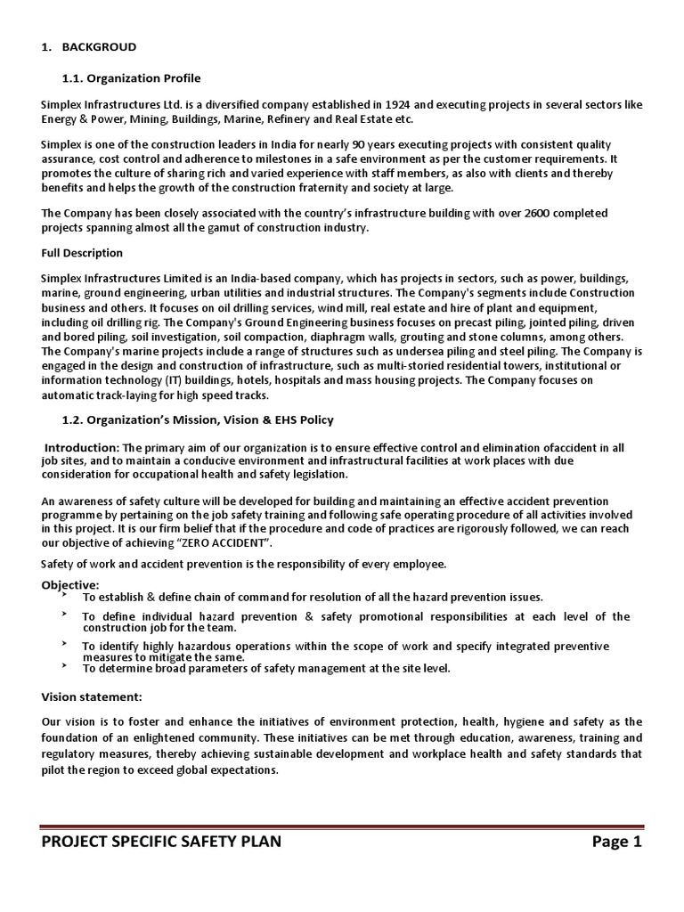 EHS Plan SIL PDF | PDF | Personal Protective Equipment | Safety