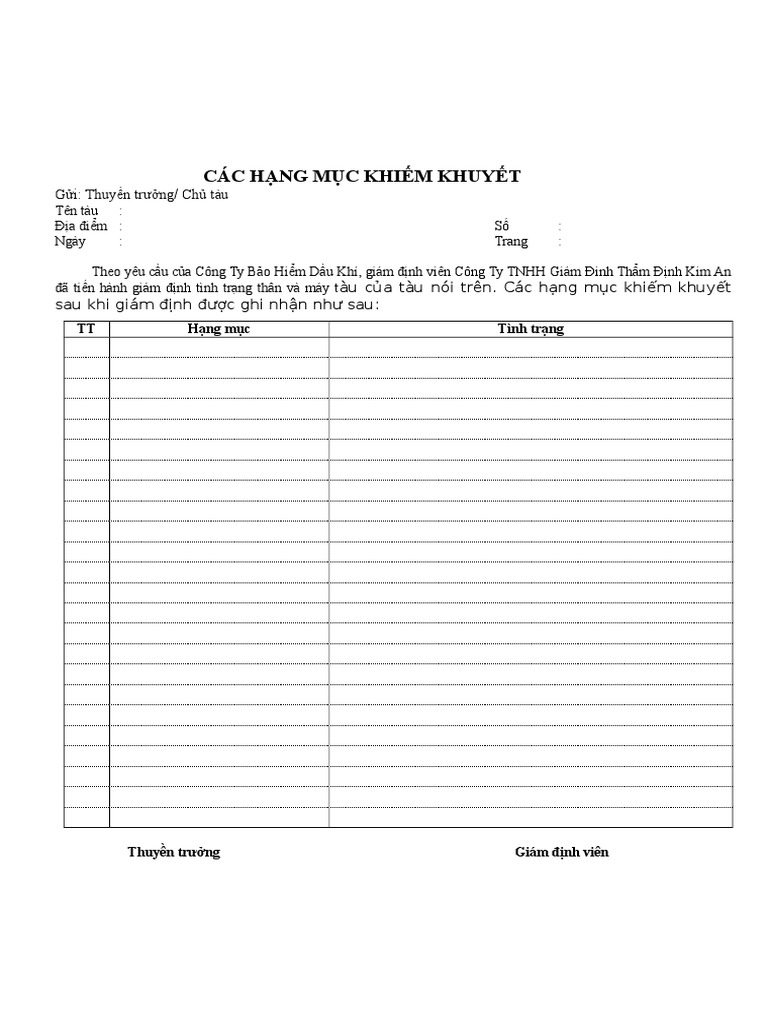 Form Defect List | PDF