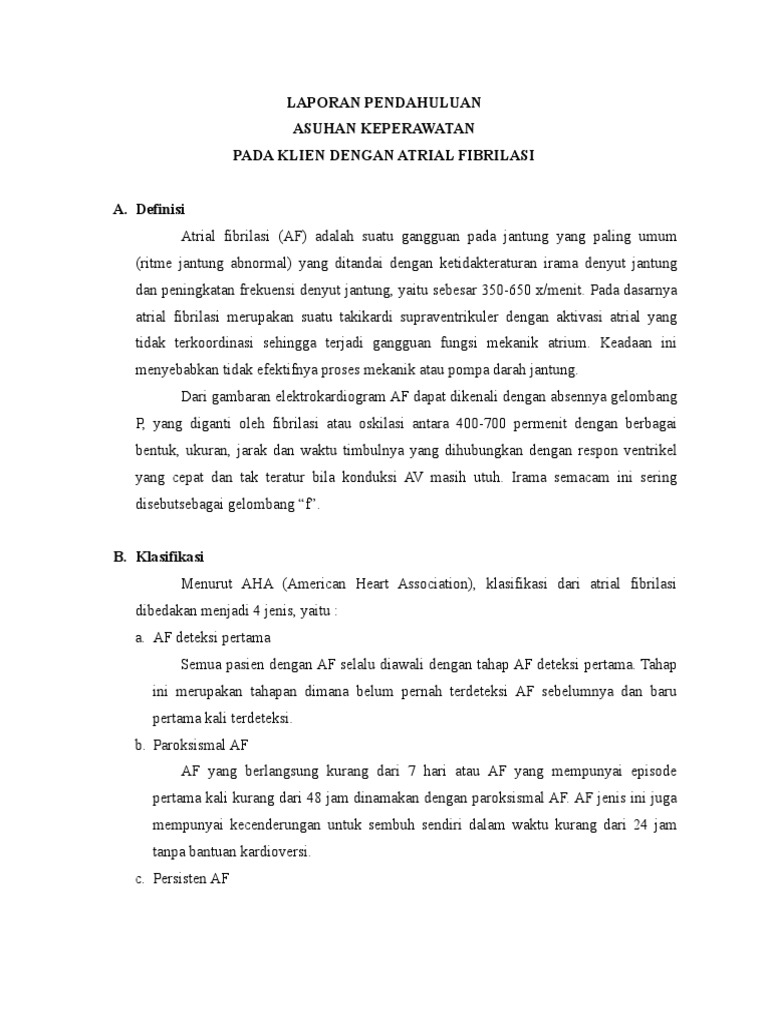Laporan Pendahuluan Af | PDF