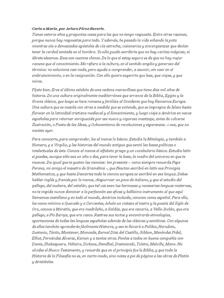 Carta A María | PDF | Lengua española | Idiomas