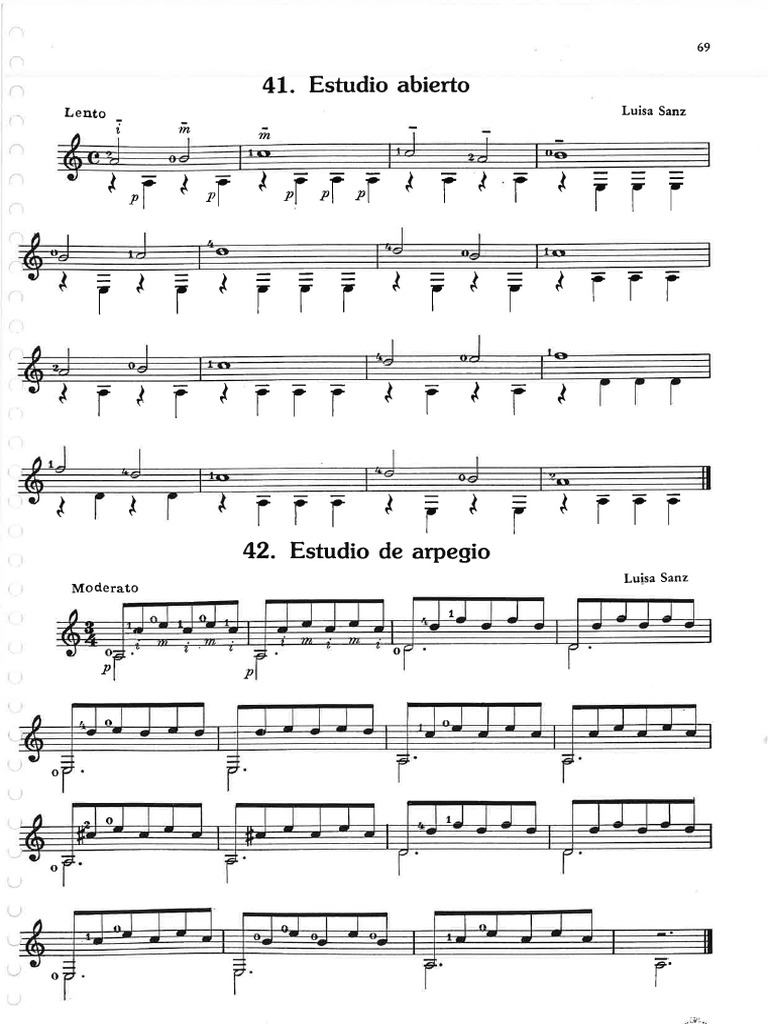 Maria Luisa Sanz, La Guitarra Paso A Paso (Estudio #41 y 42) | PDF