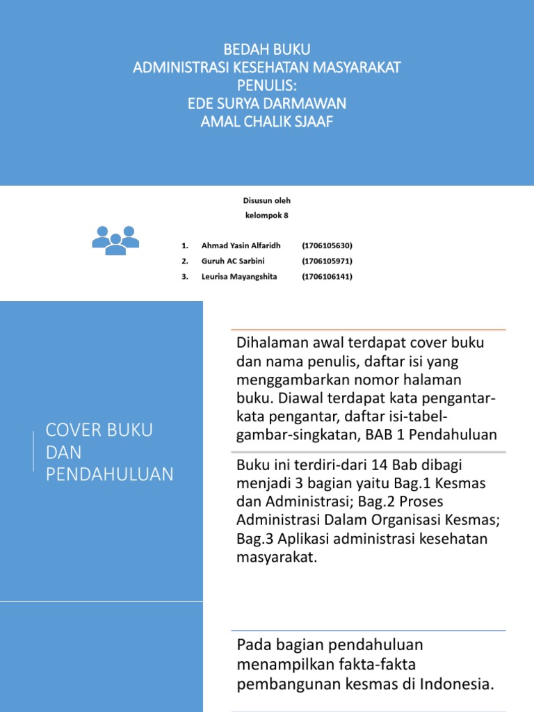 Kelompok 8-BEDAH BUKU Adm Kesmas | PDF | Kesehatan Holistik