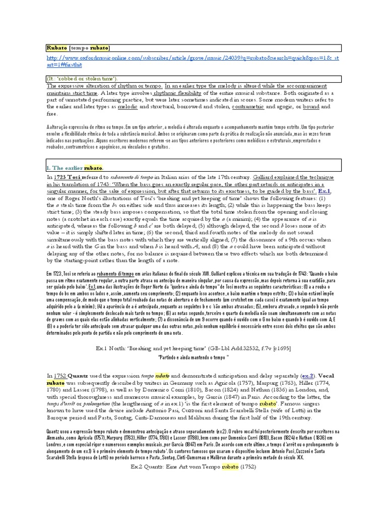 Rubato Tempo Grove PDF | PDF | Frédéric Chopin | Artes Cênicas