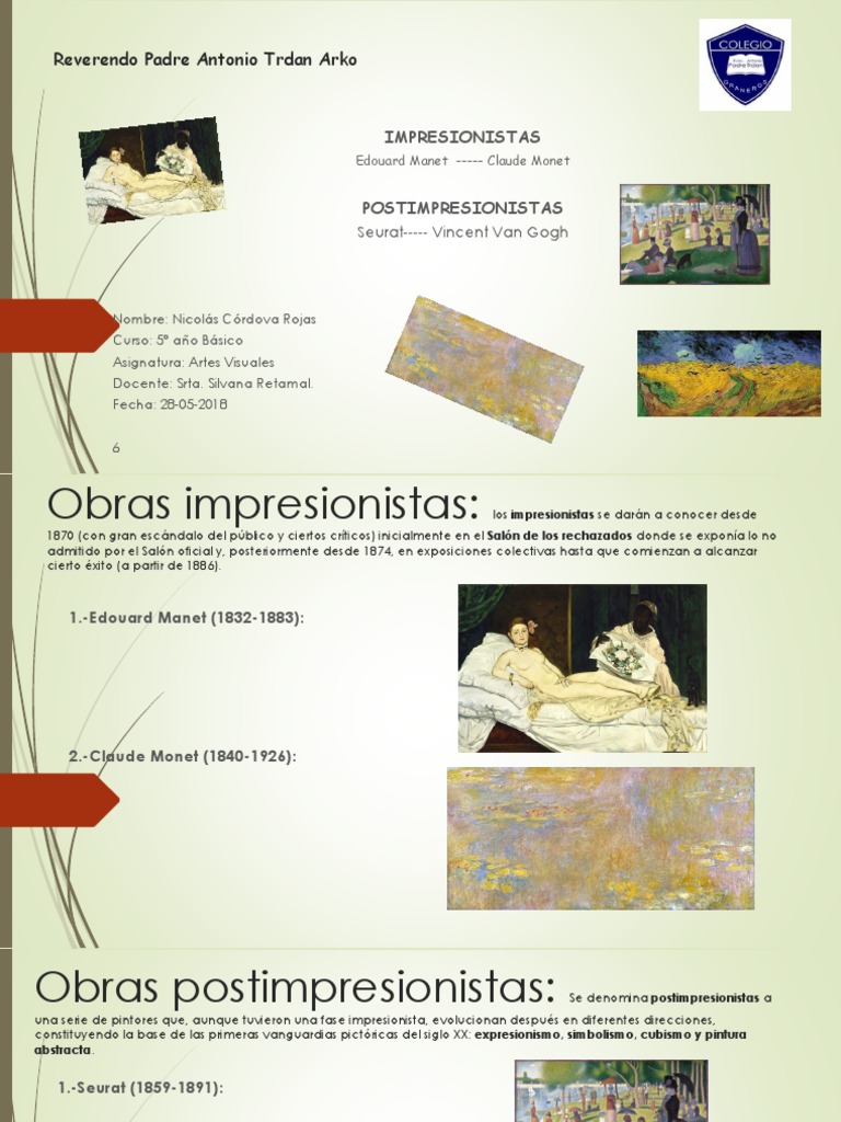 Reverendo Padre Antonio Trdan Arko - PPTX NIKITO | PDF | Impresionismo | Claude Monet
