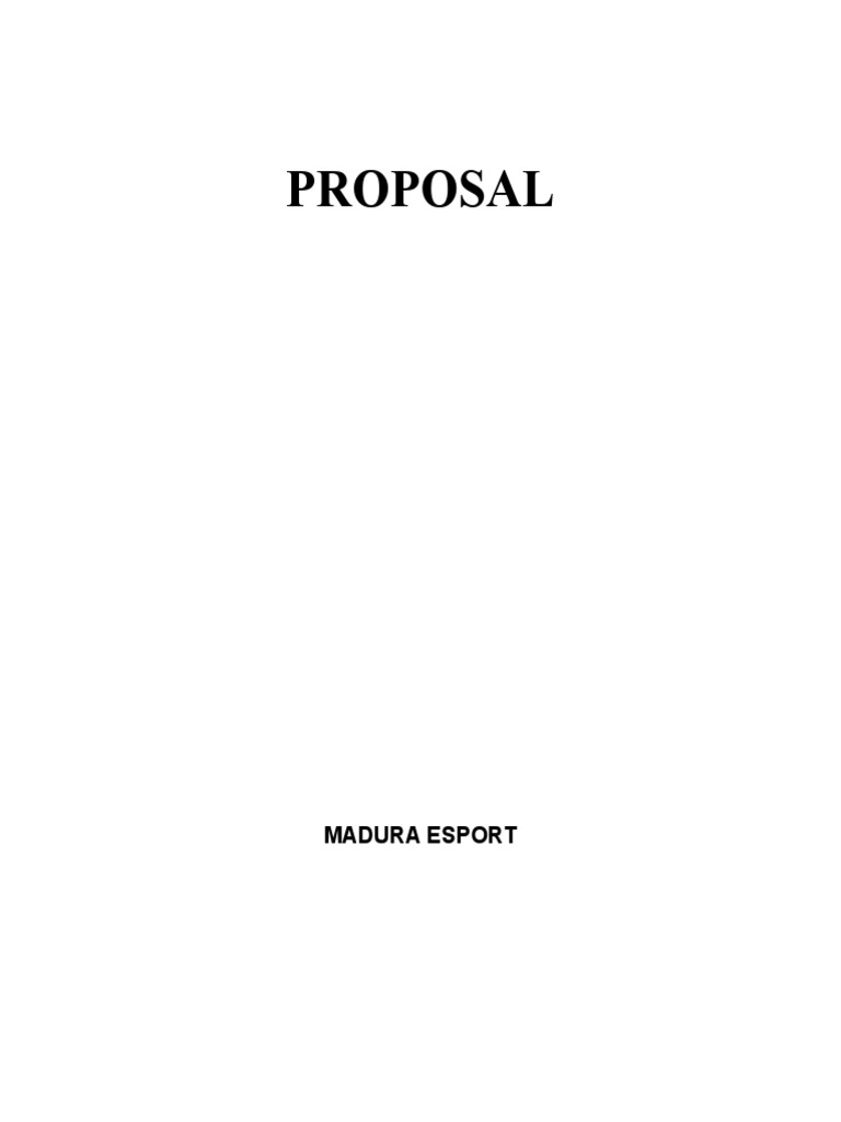Proposal E-Sport | PDF