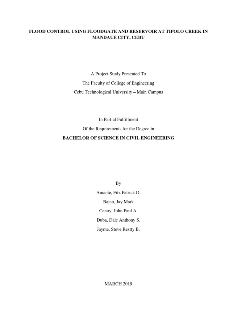 Flood Control Using Floodgate and Reservoir at Tipolo Creek in Mandaue ...