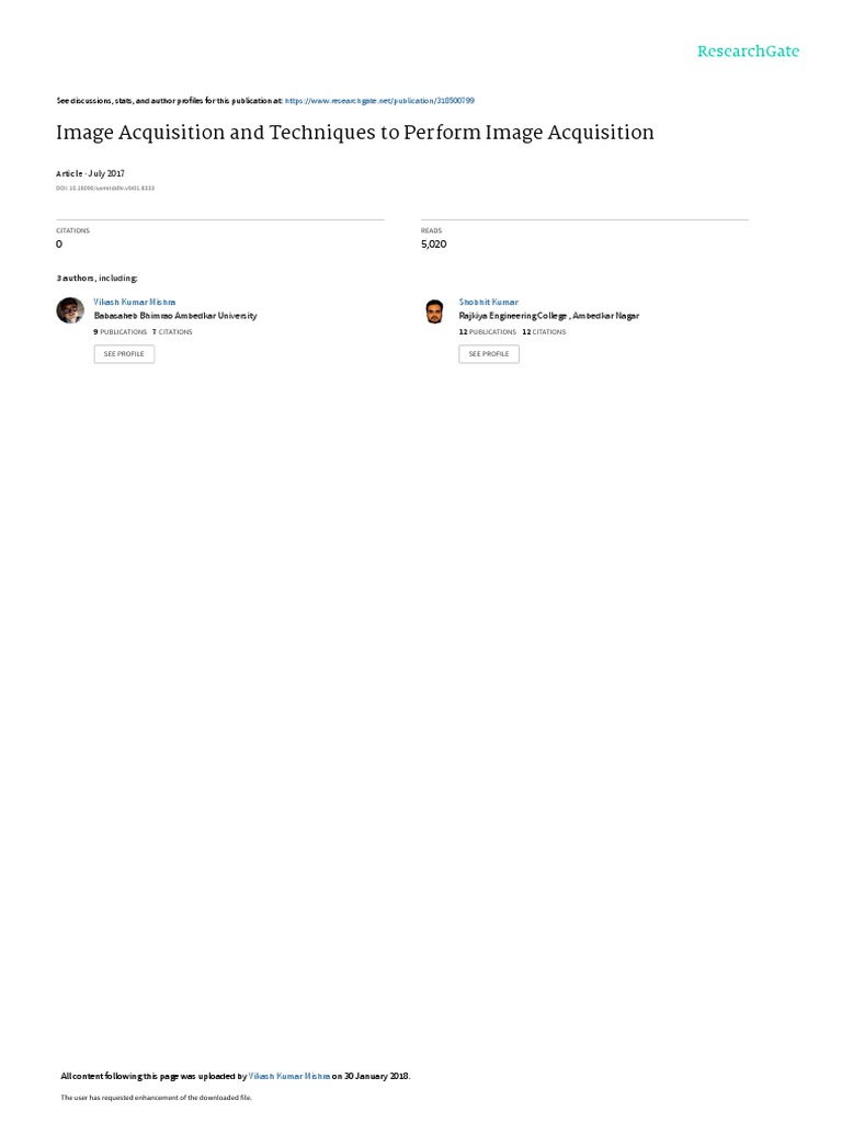 Mat Technique Image Acquisition | PDF | Charge Coupled Device | Photon