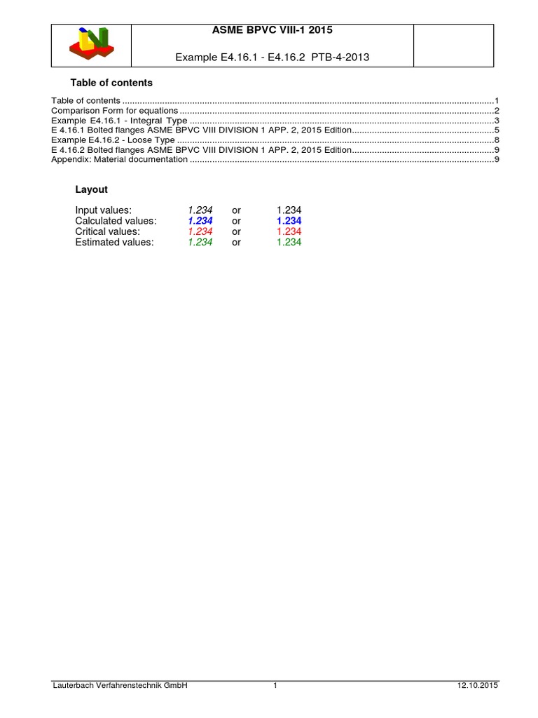 ASME VIII Flange Calculation | PDF | Strength Of Materials | Young's ...