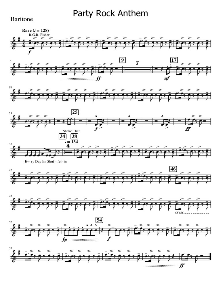 Baritone Sheet Music: Party Rock Anthem | PDF