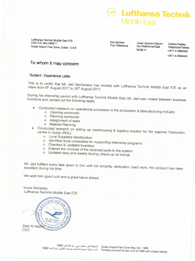 Experience Letter PDF | PDF