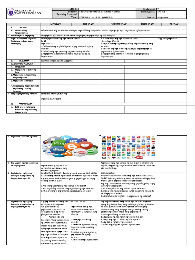 Grade 5 DLL EPP 5 Q4 Week 5 | PDF